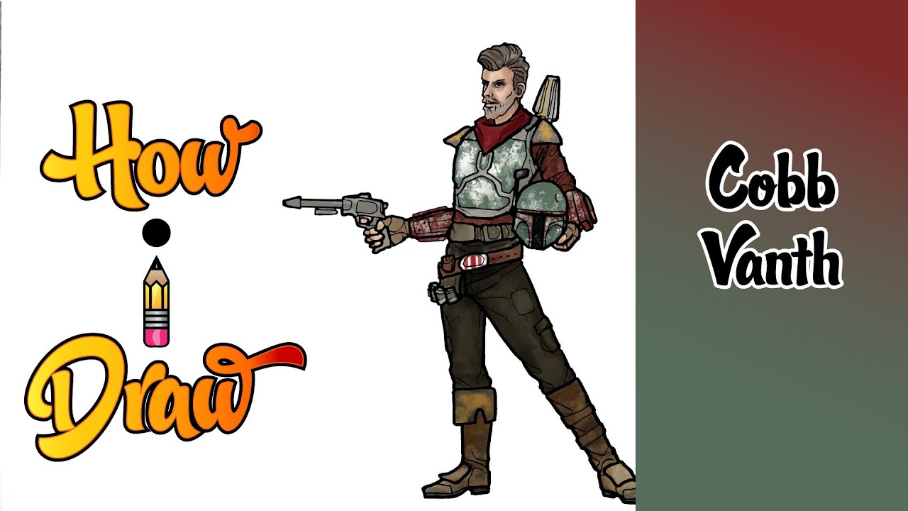 How I Draw COBB VANTH from STAR WARS the MANDALORIAN | ** how to draw ...