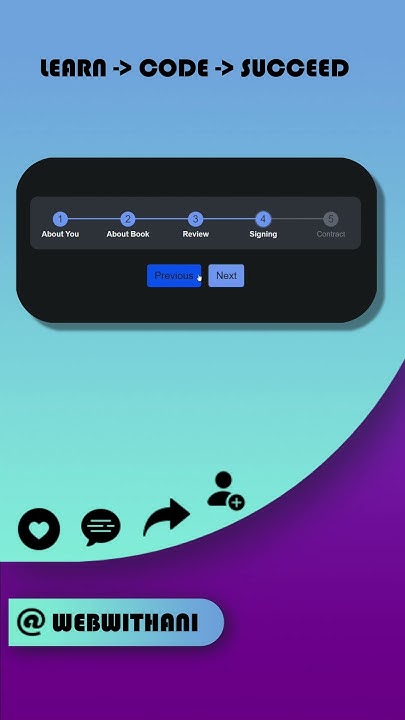 step indicator animation using HTML CSS and javascript . #wewithani #html #css #javascript # ...