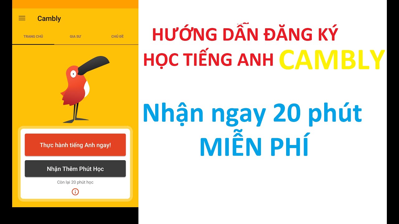 Cambly Hướng dẫn đăng ký học Tiếng Anh 20 phút miễn phí - YouTube
