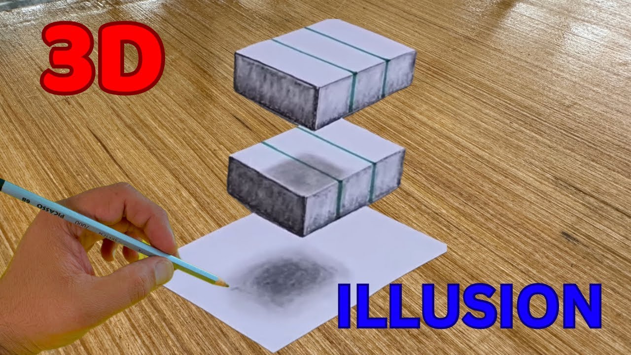 easy art 3d drawing cubes on paper for beginner - how to draw 3d - YouTube