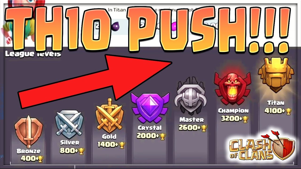 BEST TH10 TROPHY PUSHING ATTACK STRATEGY - YouTube