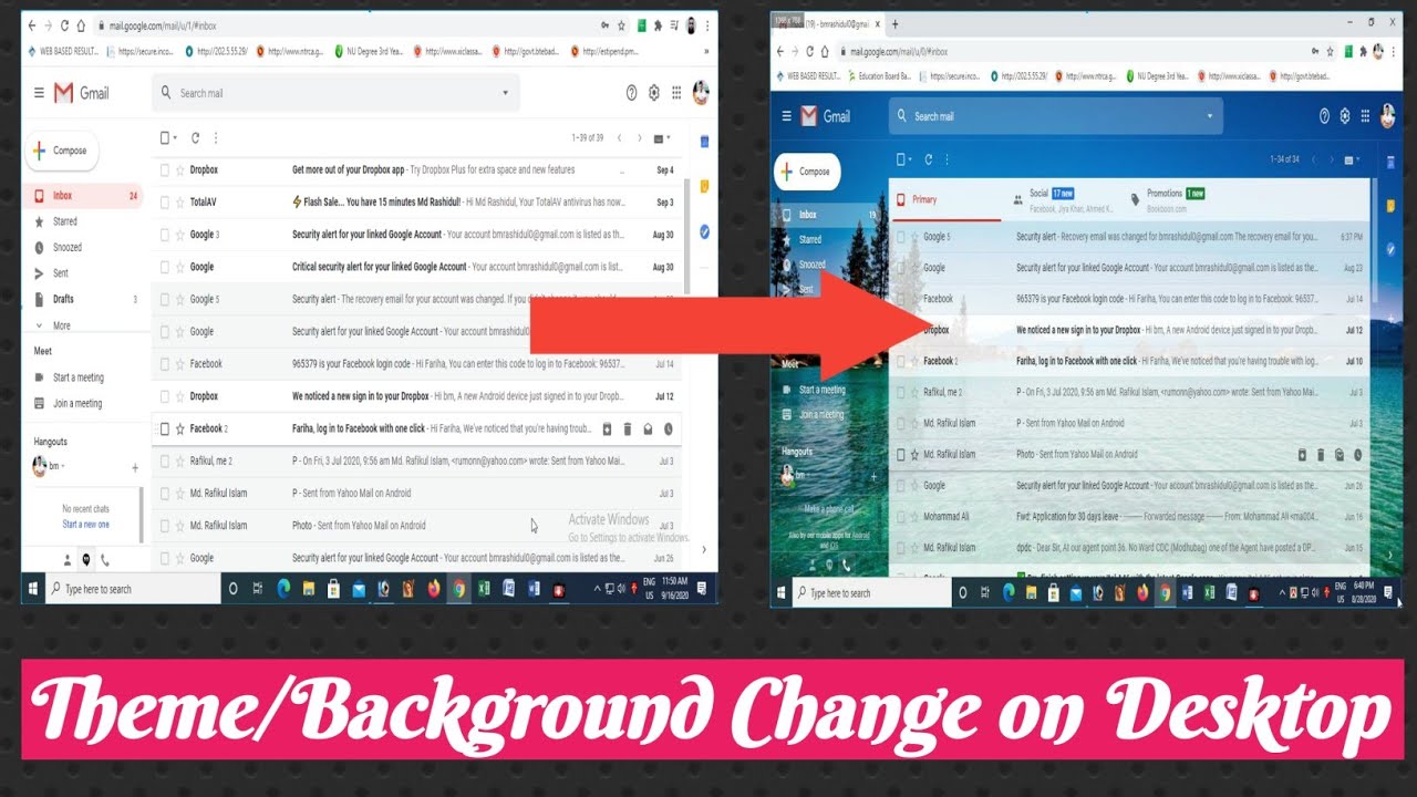 Theme Change Gmail 2020 |Gmail Background change 2020 - YouTube