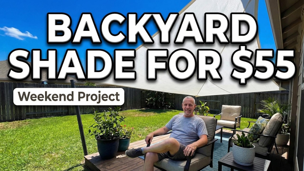 How to Install a Shade Sail for Under $55 | DIY Patio Cooling - YouTube