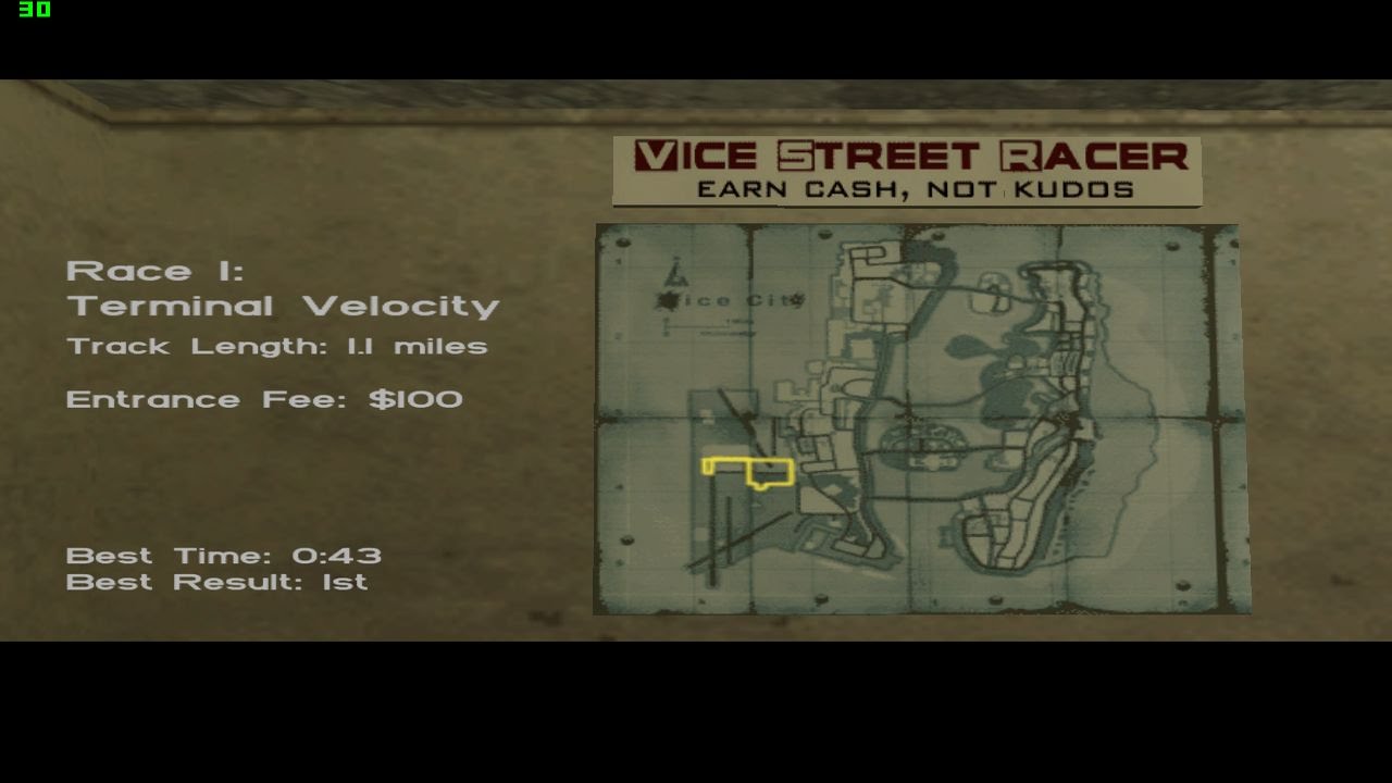 GTA Vice City - Races - Terminal Velocity (0:43) - YouTube