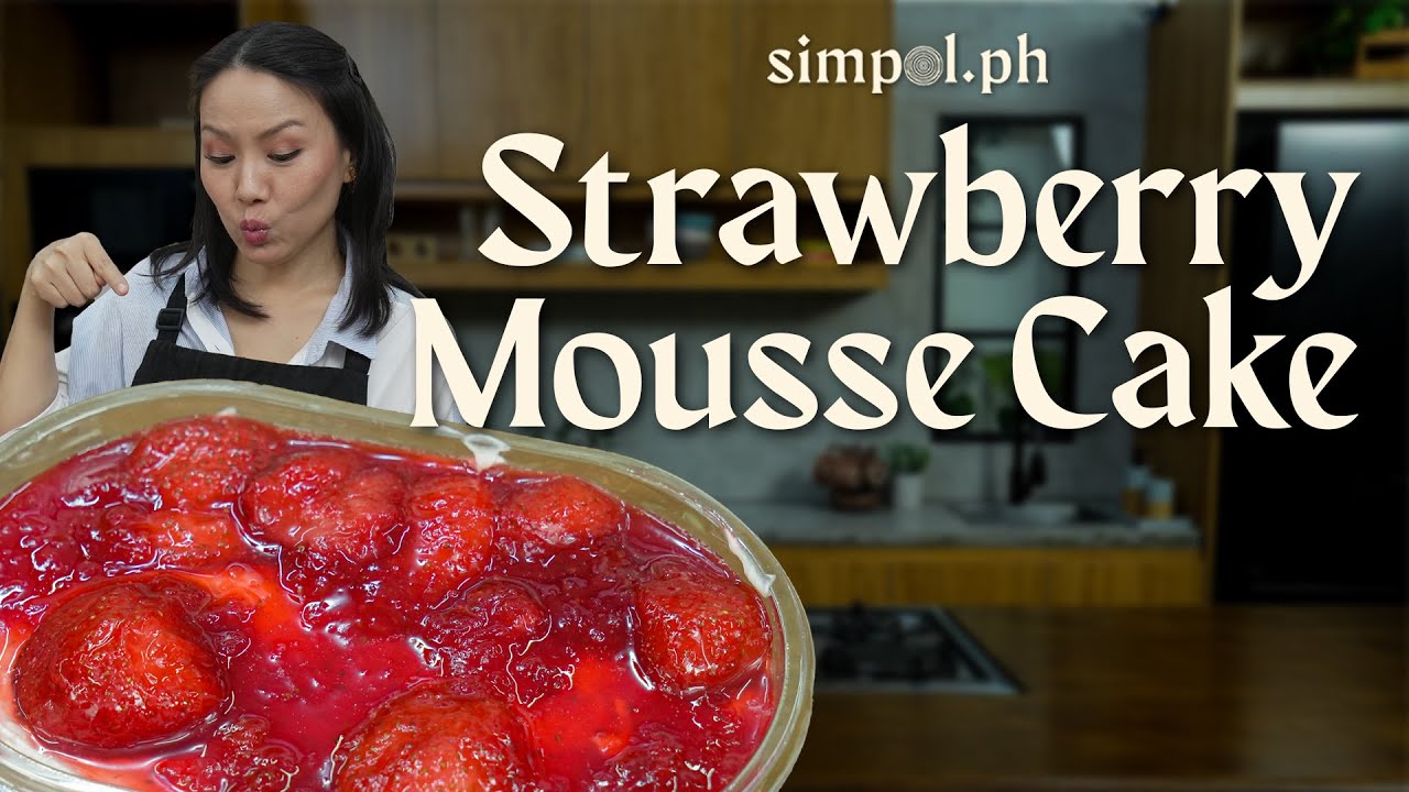 No-Bake Strawberry Mousse Cake Recipe | Chef Jackie's Simpol & Easy ...