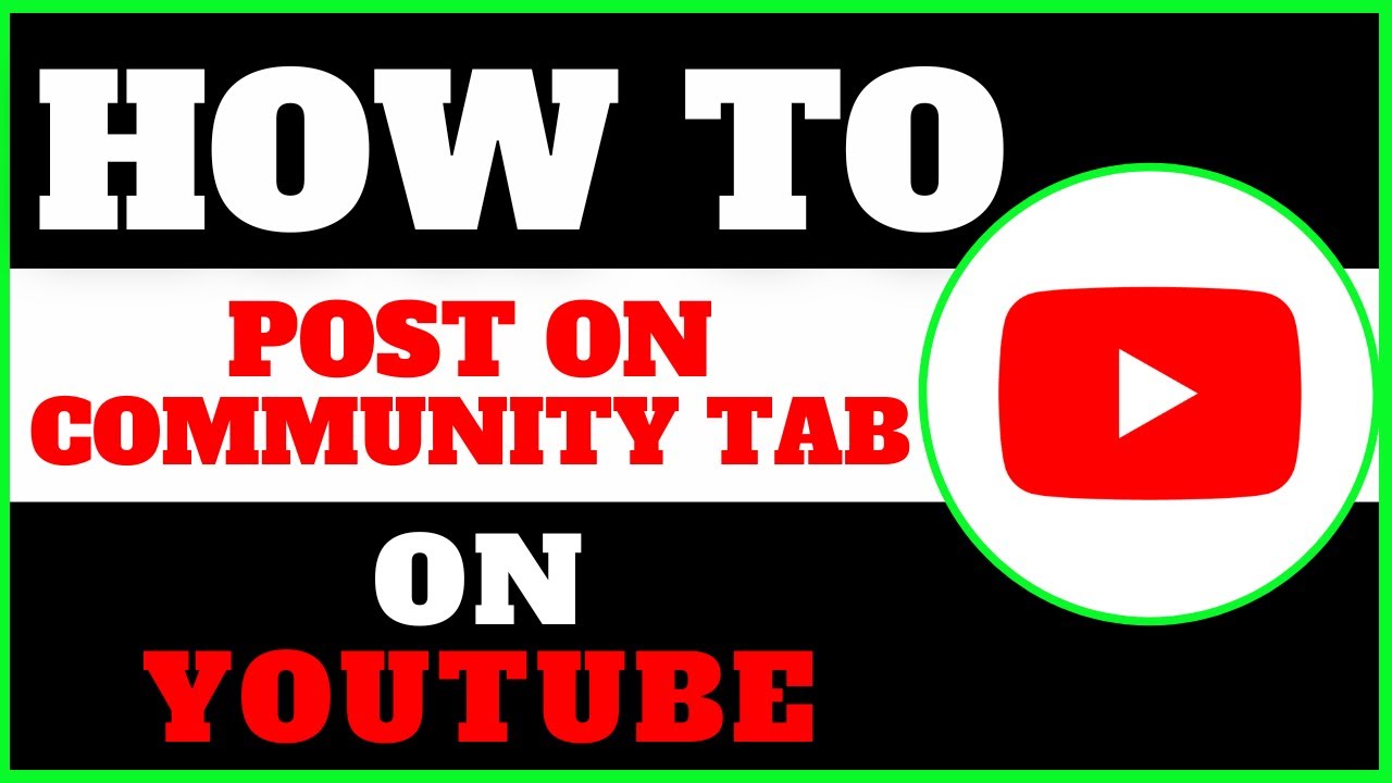 How to Post Community Post on Youtube? - YouTube