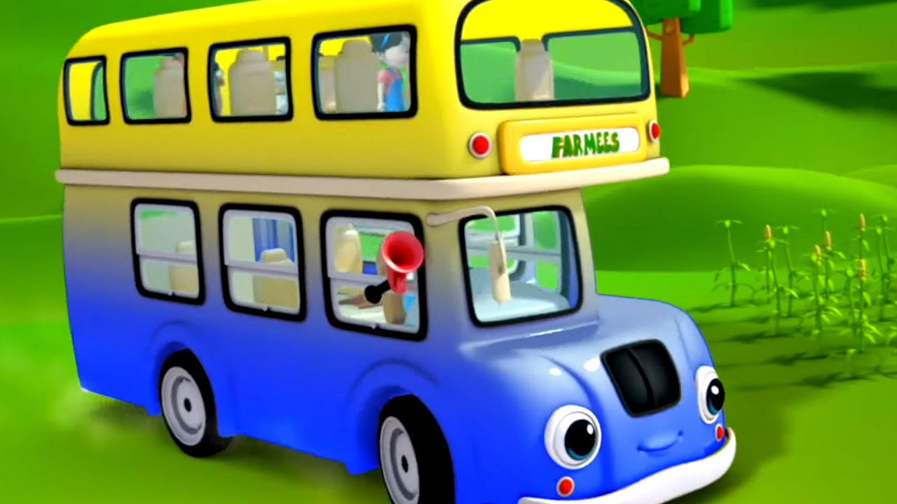 Wheels On The Bus, Fun Ride and Vehicles Rhymes for Kids - YouTube