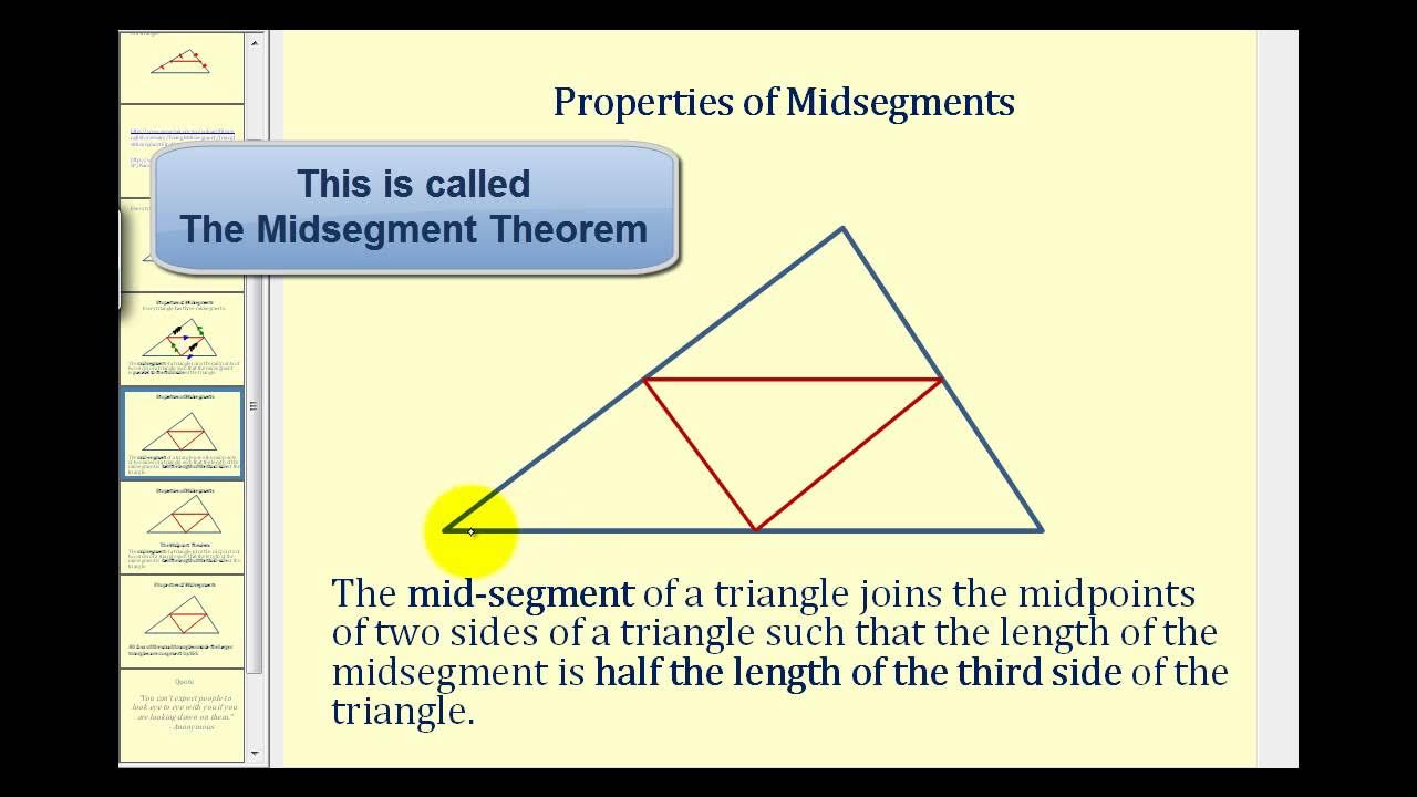 Introduction to the Midsegments of a Triangle - YouTube