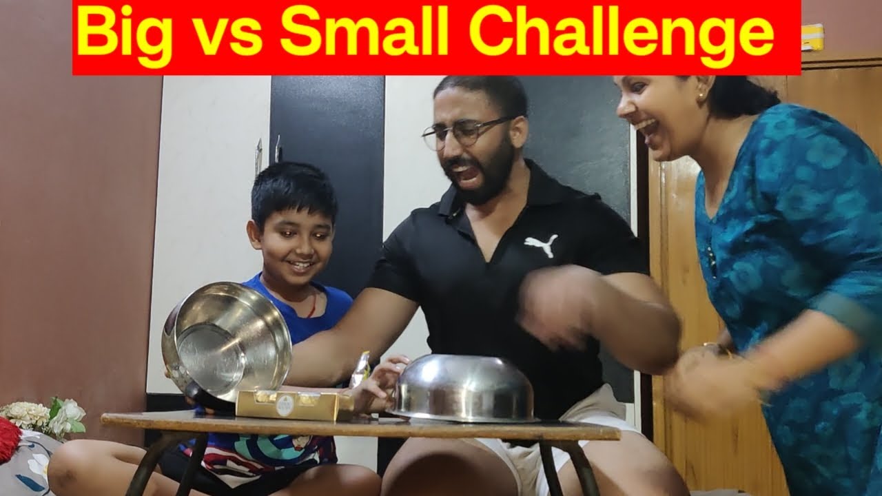 BIG vs SMALL FOOD CHALLENGE#funnyfoodchallenge - YouTube