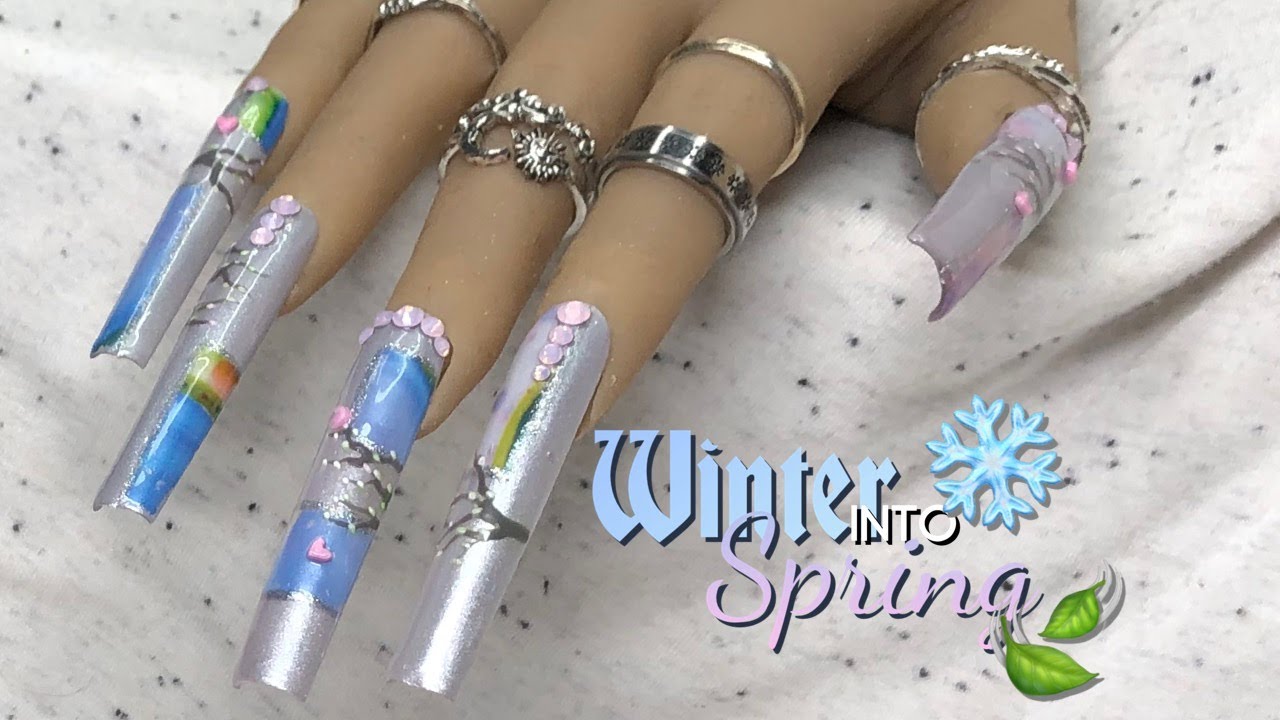 Winter into Spring | Valentinesish Nails - YouTube