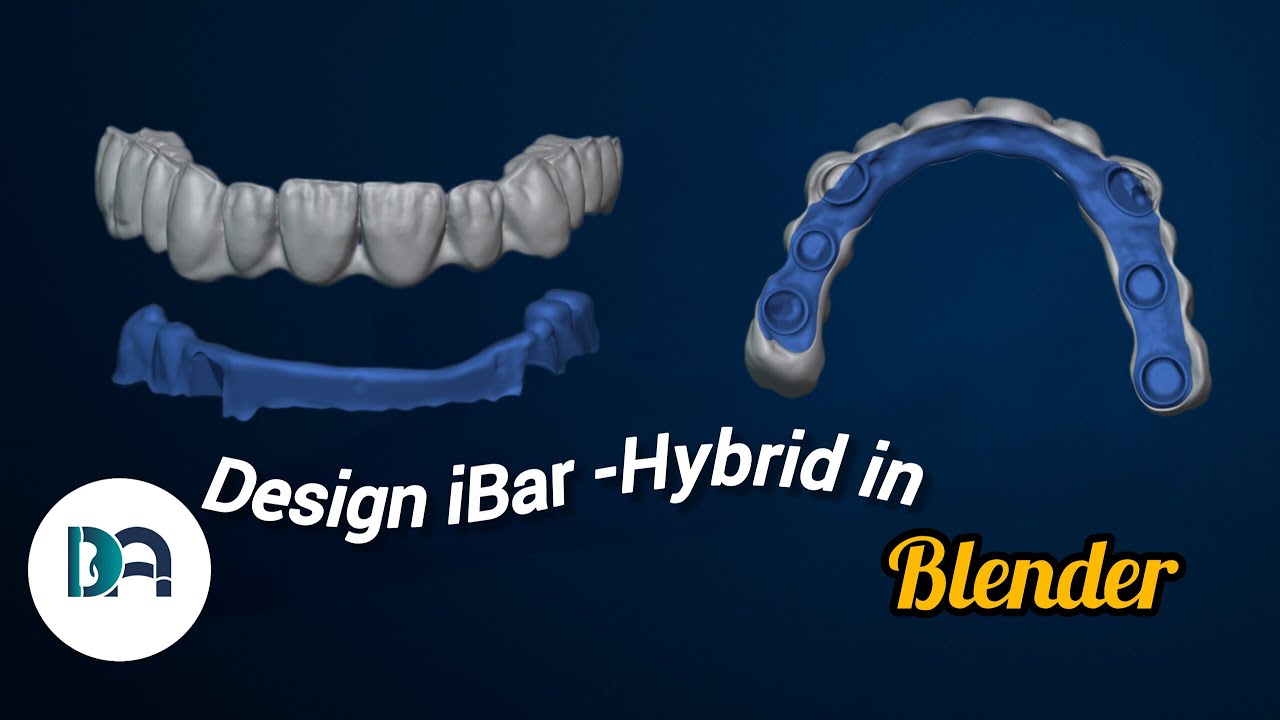 Digital ibar design on prepared natural teeth in blender - YouTube