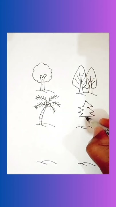 how to draw tree easy simple - YouTube