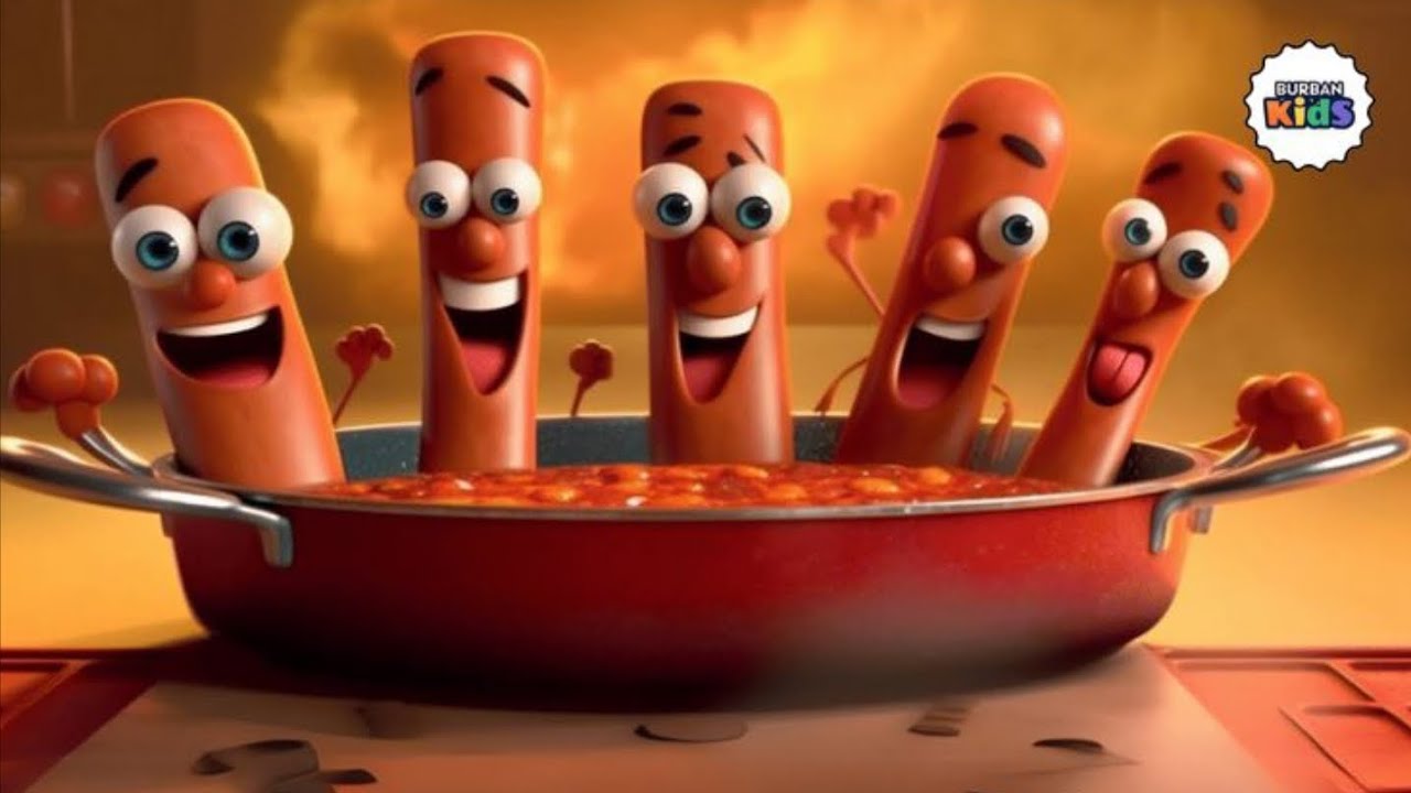 Ten fat sausages sitting in a pan | Popular Nursery Rhymes & Kids song ...