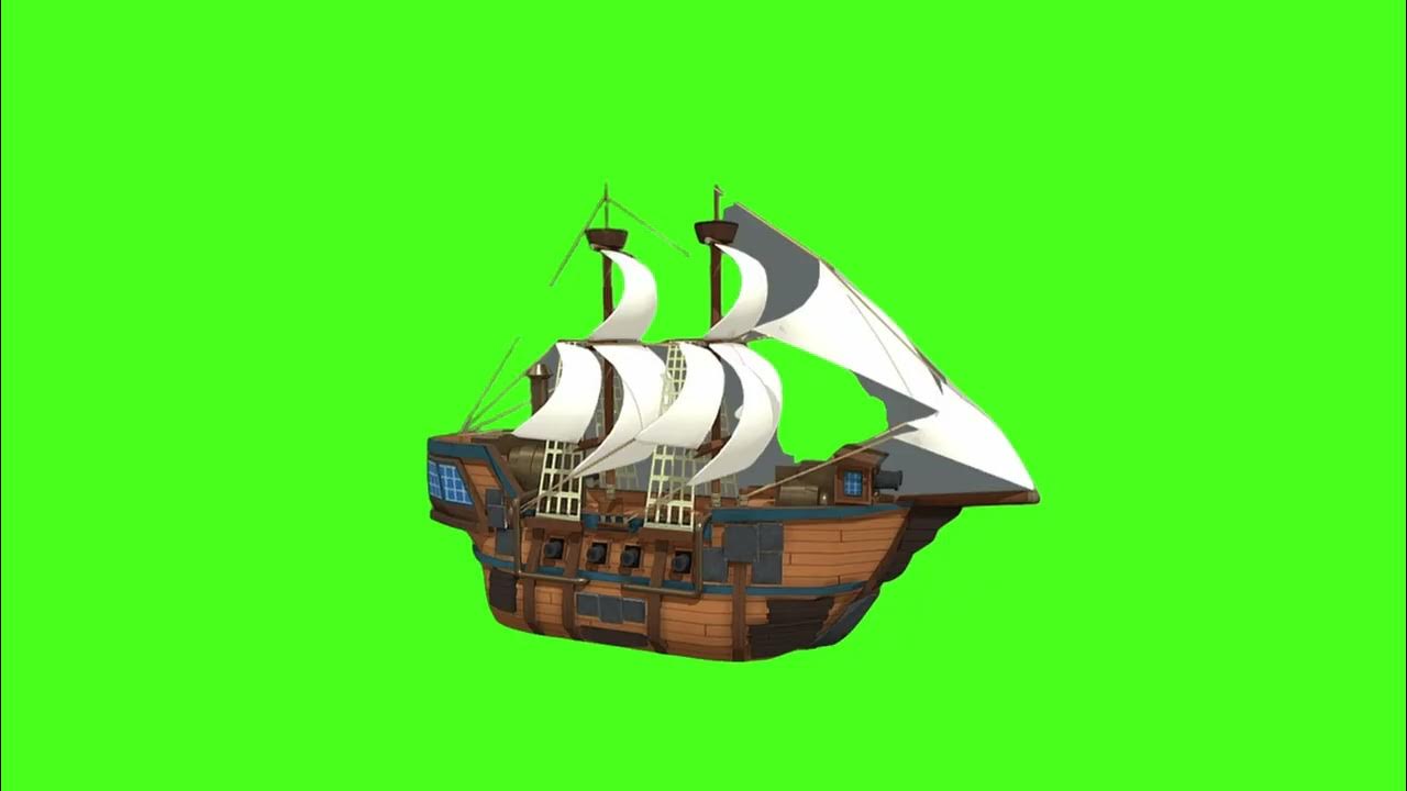Green Screen Pirate Ship Chroma Key No Copyright (Free To Use) Graphics ...