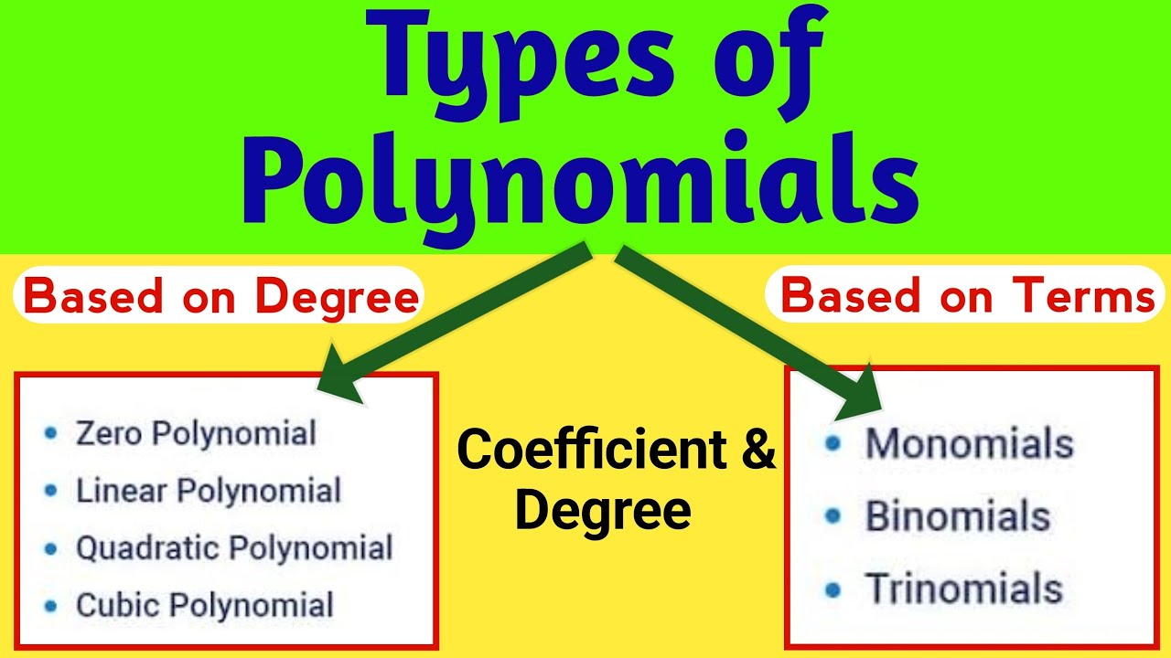 Types of Polynomials based on Degree & Terms | Coefficient and degree ...