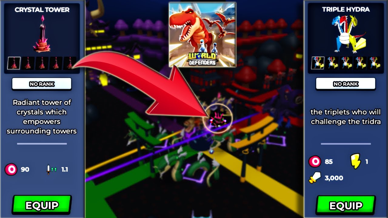 Cyrstal Tower and Triple Hydra Tower Showcase!! World Defenders - Roblox - YouTube