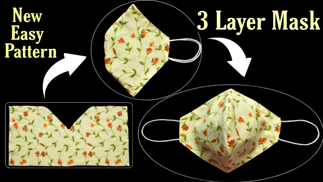Very Very Easy & New Style Pattern Face Mask Sewing Tutorial 😷 - YouTube