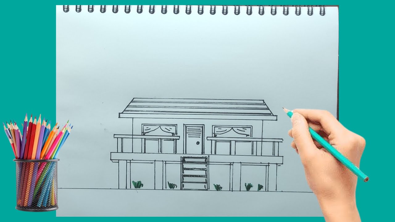 Cara Menggambar Rumah Yg Mudah Bagian 34 Ll How To Draw An Easy House