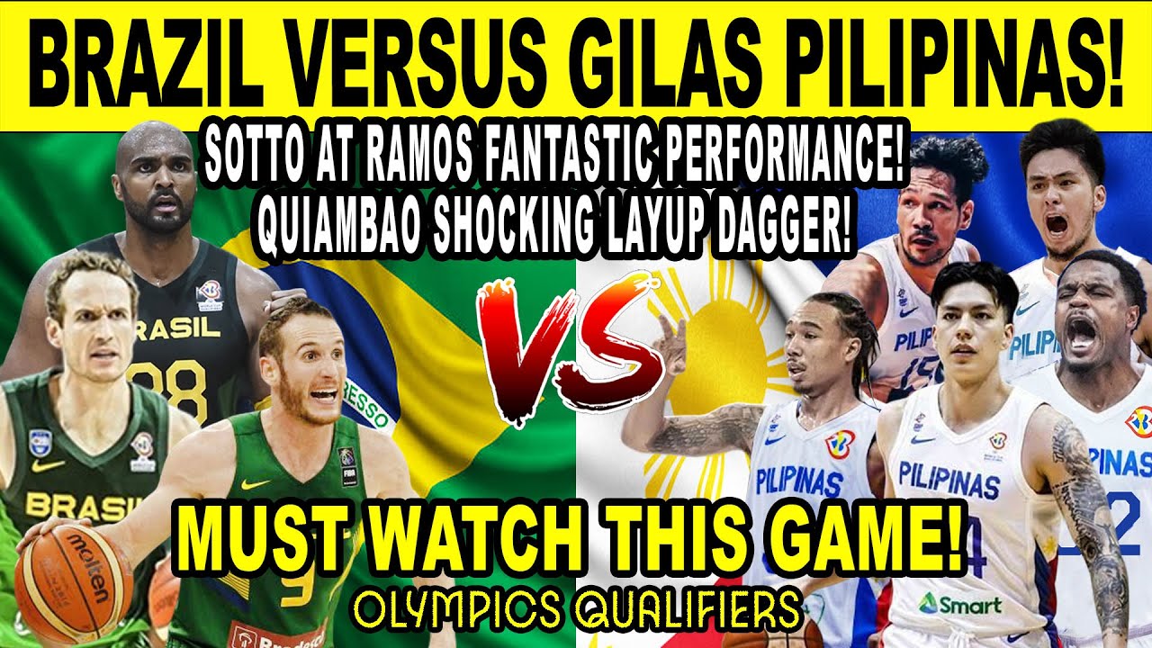GILAS PILIPINAS vs BRAZIL! Grabi Sobrang Kaba ng Laban OT! Quiambao ...