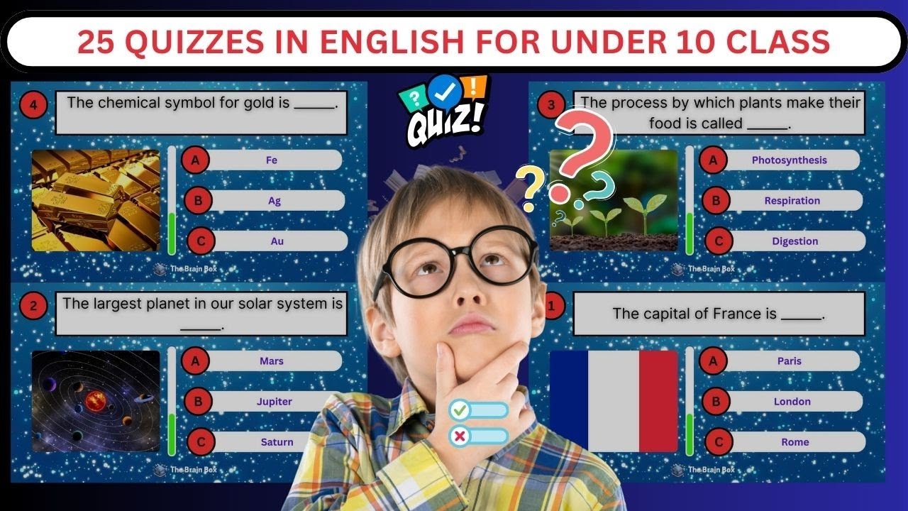 25 quizzes in english for under 10 class | The Brain Box | #quiz # ...