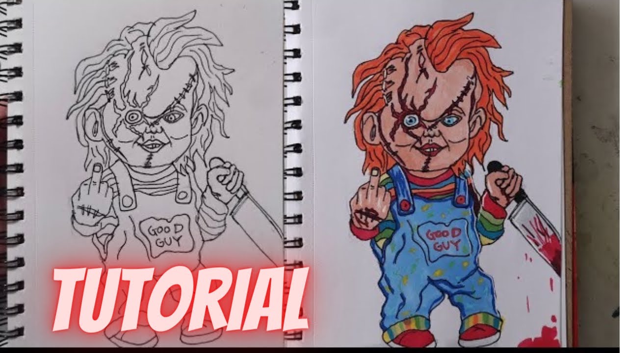 How to draw Chucky Child’s Play Doll Halloween Tutorial - YouTube