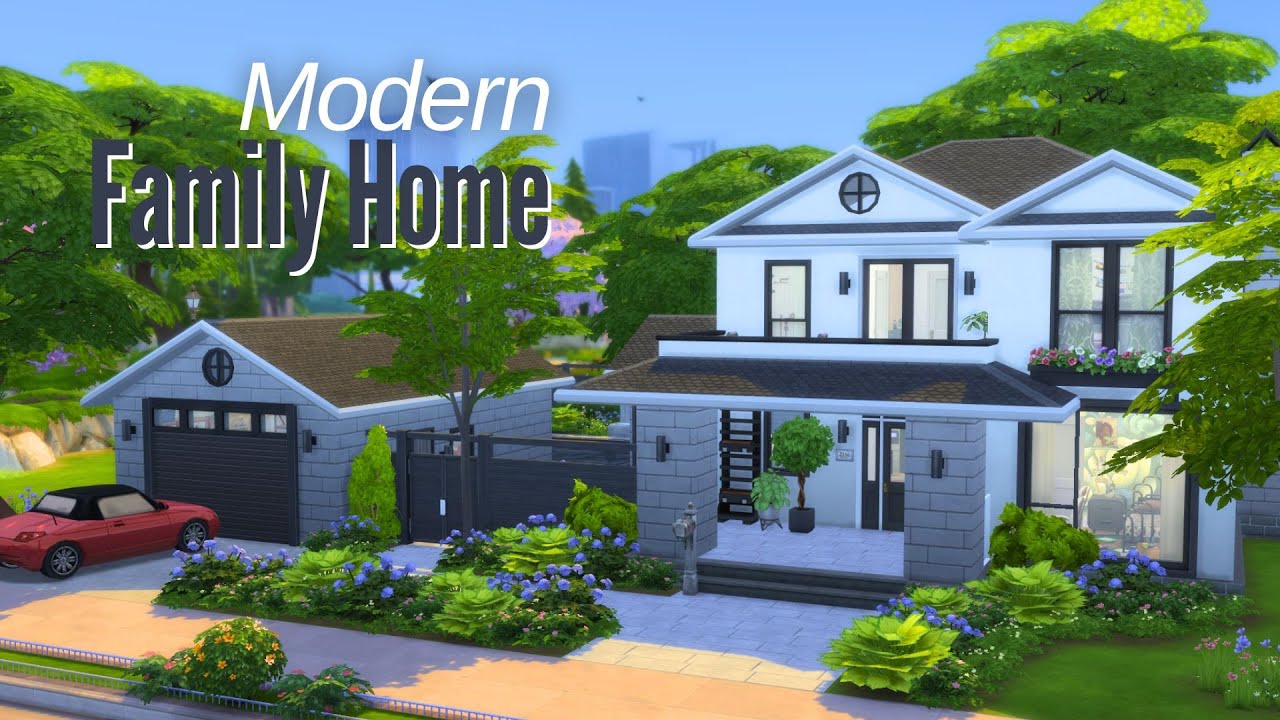 I built a modern FAMILY HOME & GARAGE with The Sims 4: Restoration ...