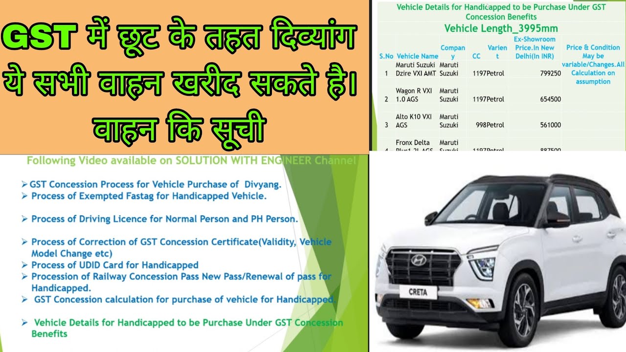 GST Concession Process for Handicapped.Exempted fastag for Handicapped ...