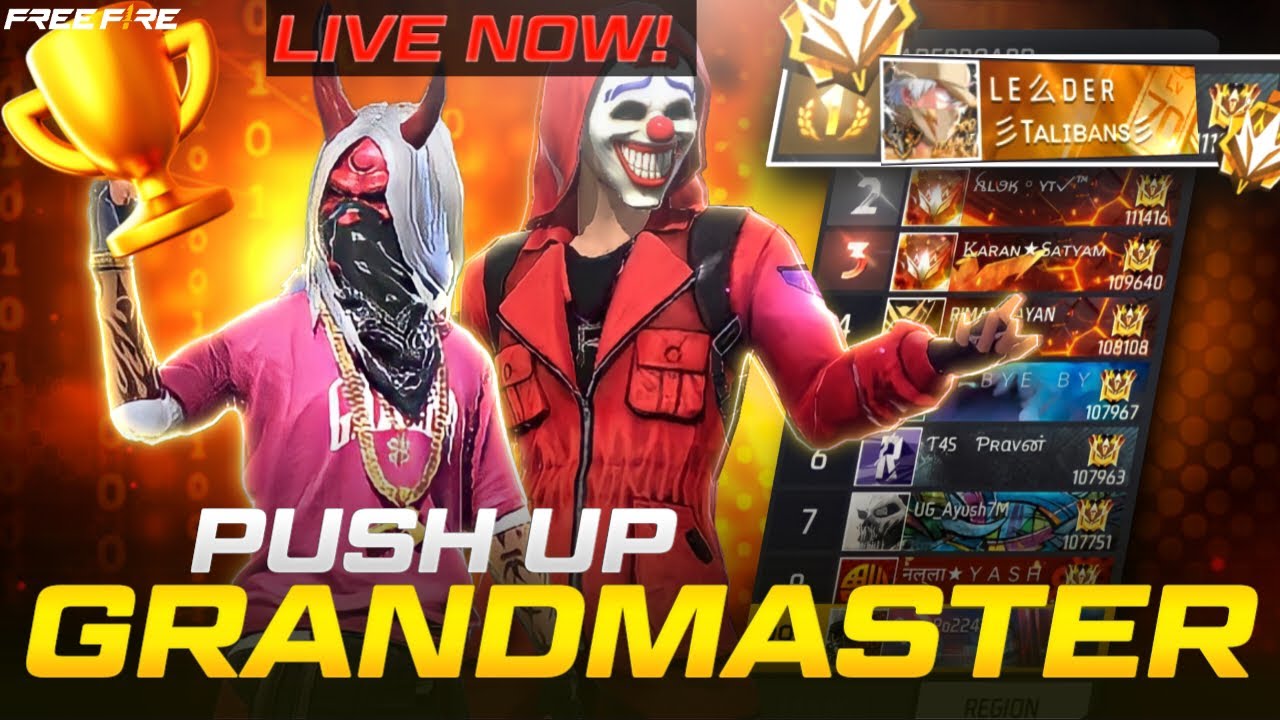 ROAD TO GRANDMASTER| FREE FIRE RANK PUSHING LIVE - YouTube