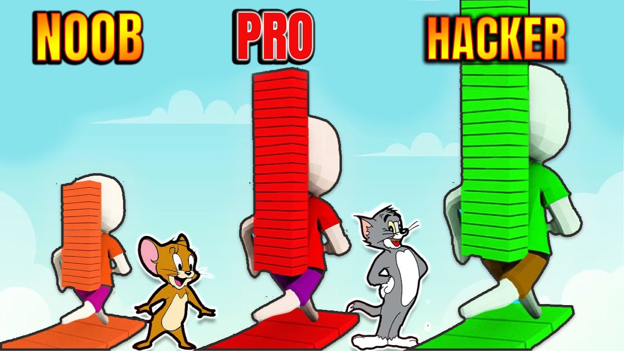 NOOB vs PRO vs HACKER | In Bridge Race | With Tom And Jerry | Clone ...