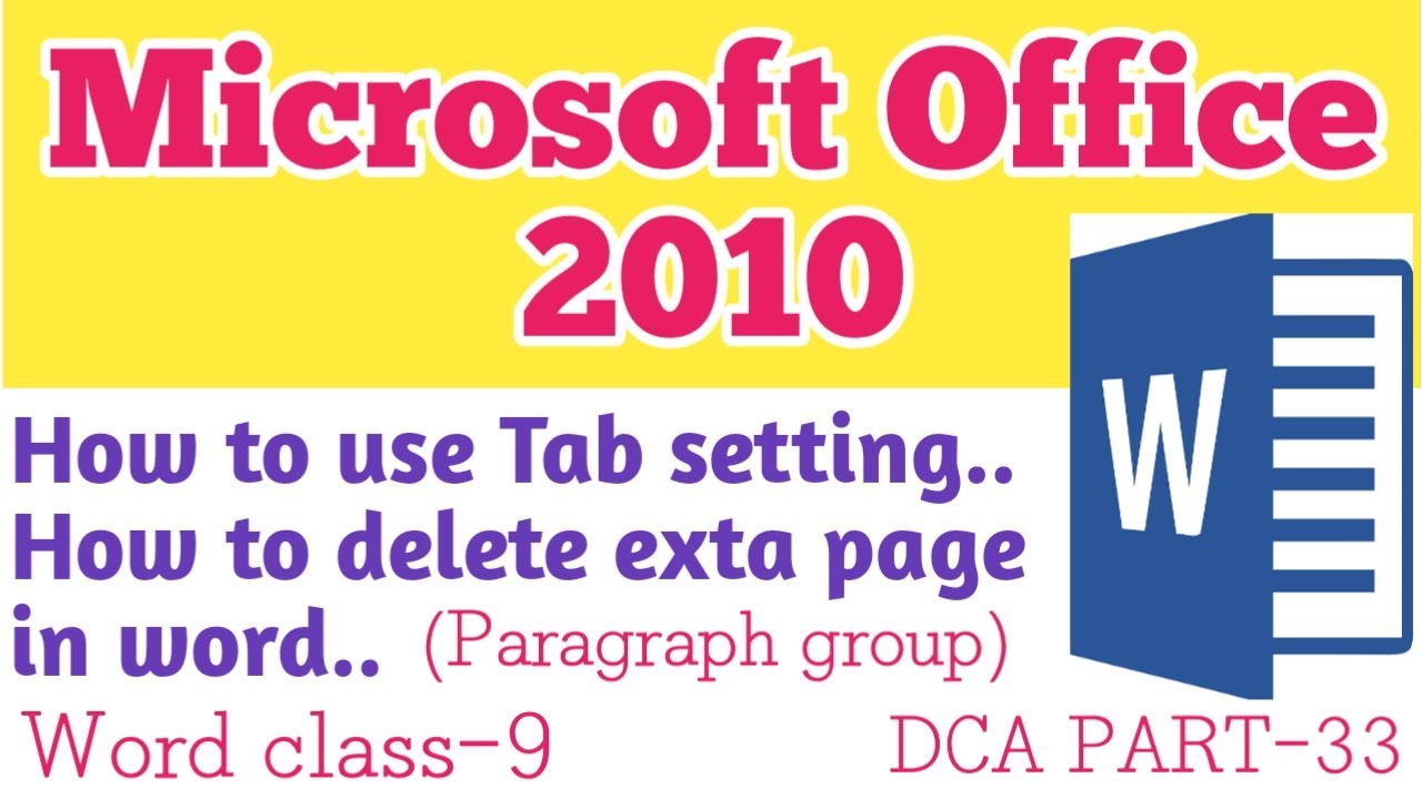 Ms Word how To Use Tab Setting how To Remove Extra Page part 9 Ms Word how To Use Tab Setting how To Remove Extra Page part 9