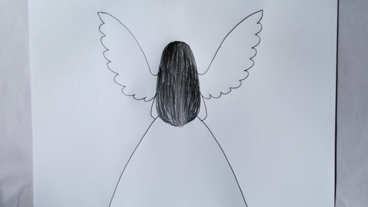 How to draw a angel // angel drawing step by step // angel easy draw ...