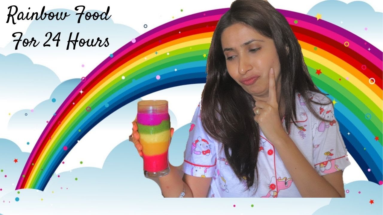 I Ate Only Rainbow Food For 24 Hours!!🌈 I Rainbow Food Challenge | I ...