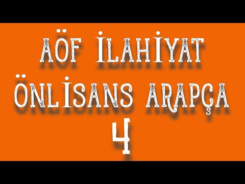 AÖF İLAHİYAT  ARAPÇA 4  ÜNİTE 1-2 SAYILAR 4. DERS SAATLERİN KULLANIMI