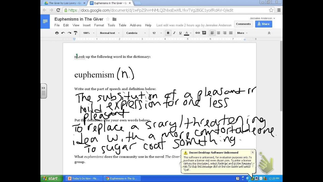 Euphemisms in The Giver - YouTube