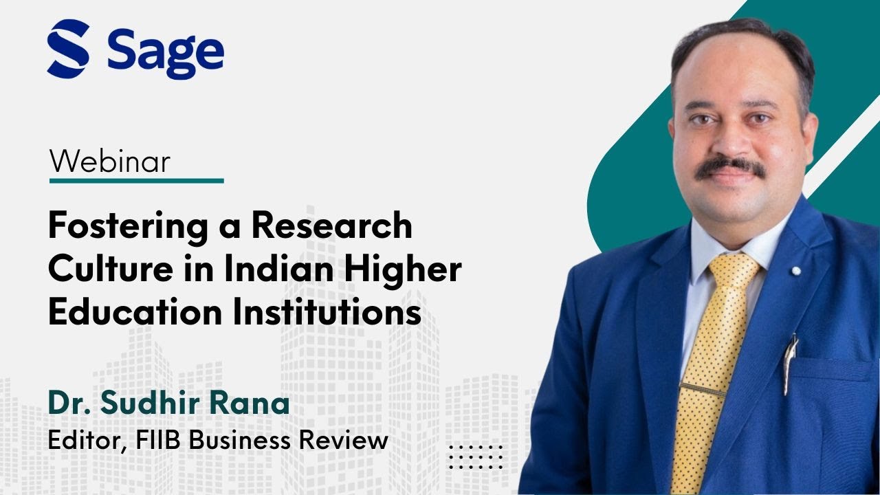 Webinar: Fostering Research Culture in Indian Higher Education ...