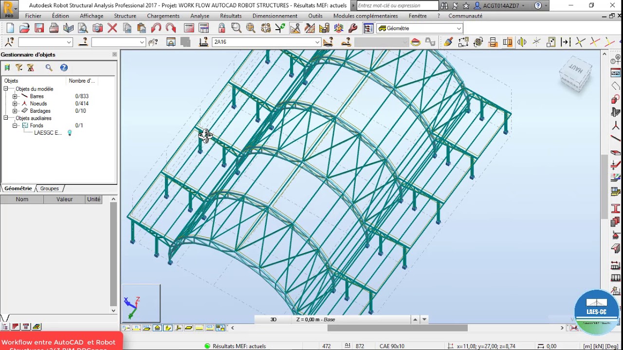 Interopérabilité Entre AutoCAD et Robot Structures partie 4 - YouTube