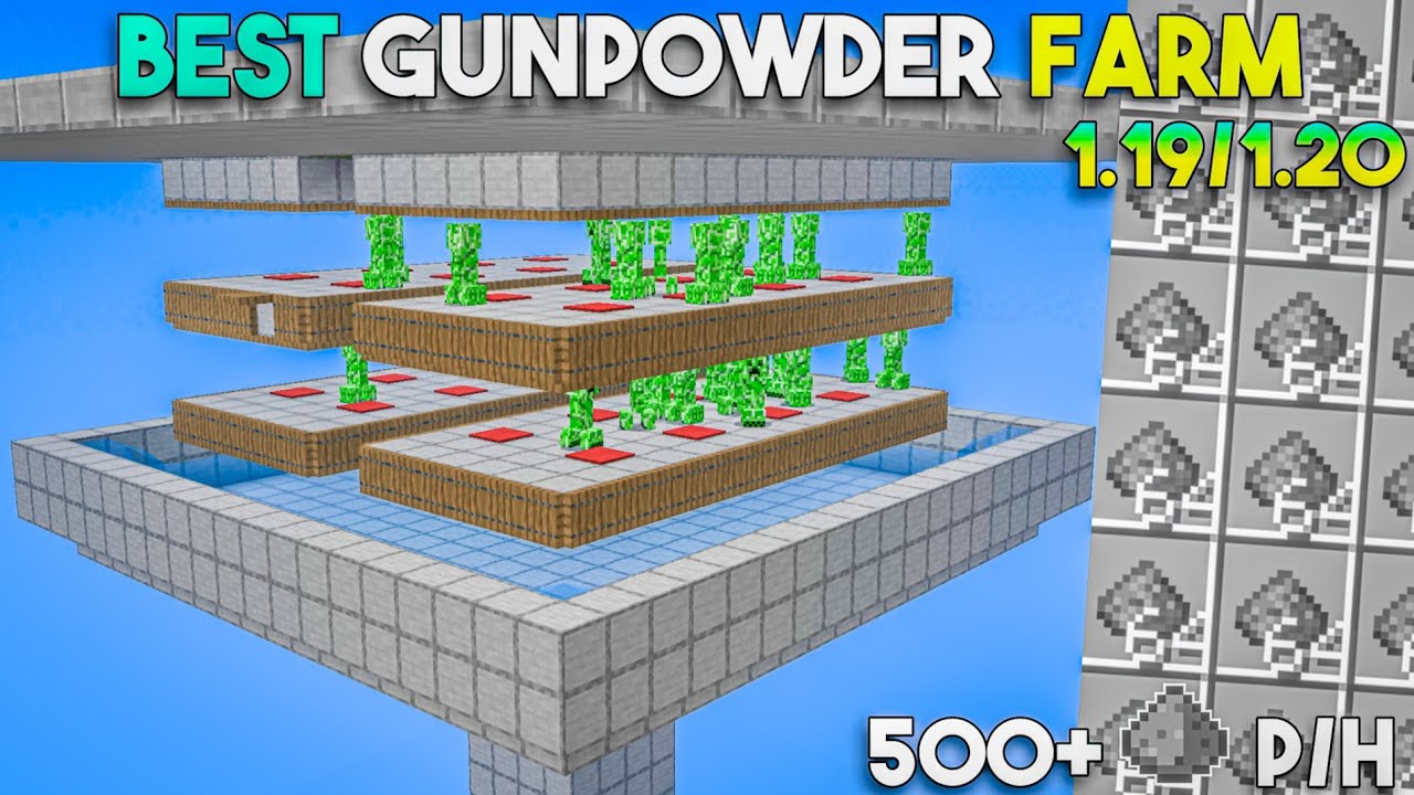 GUNPOWDER FARM IN MINECRAFT 1.19/1.20(MCPE/BEDROCK/X BOX/CONSOLE ...
