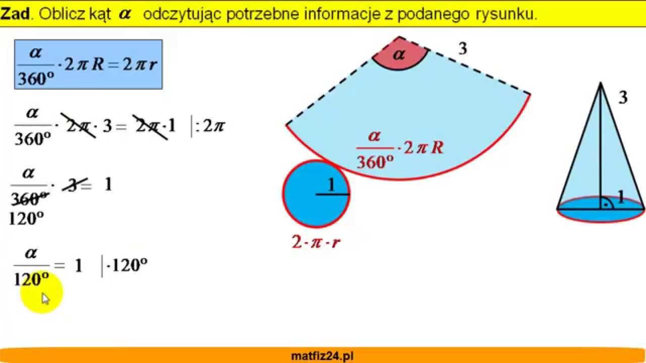 Oblicz kąt alfa - Stożek - Matfiz24.pl - YouTube