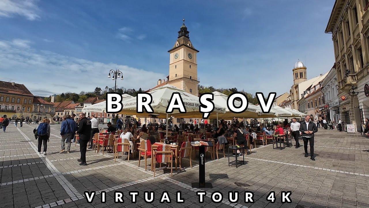 Brașov, Romania Virtual Tour 4K in spring 2024. Piața Sfatului and Old ...