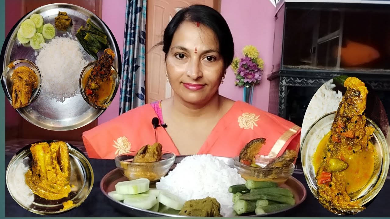 Eating show 😋- Rice, Pabda Machhar Jhol,Doi Patal, Barbati Bata, Boiled ...