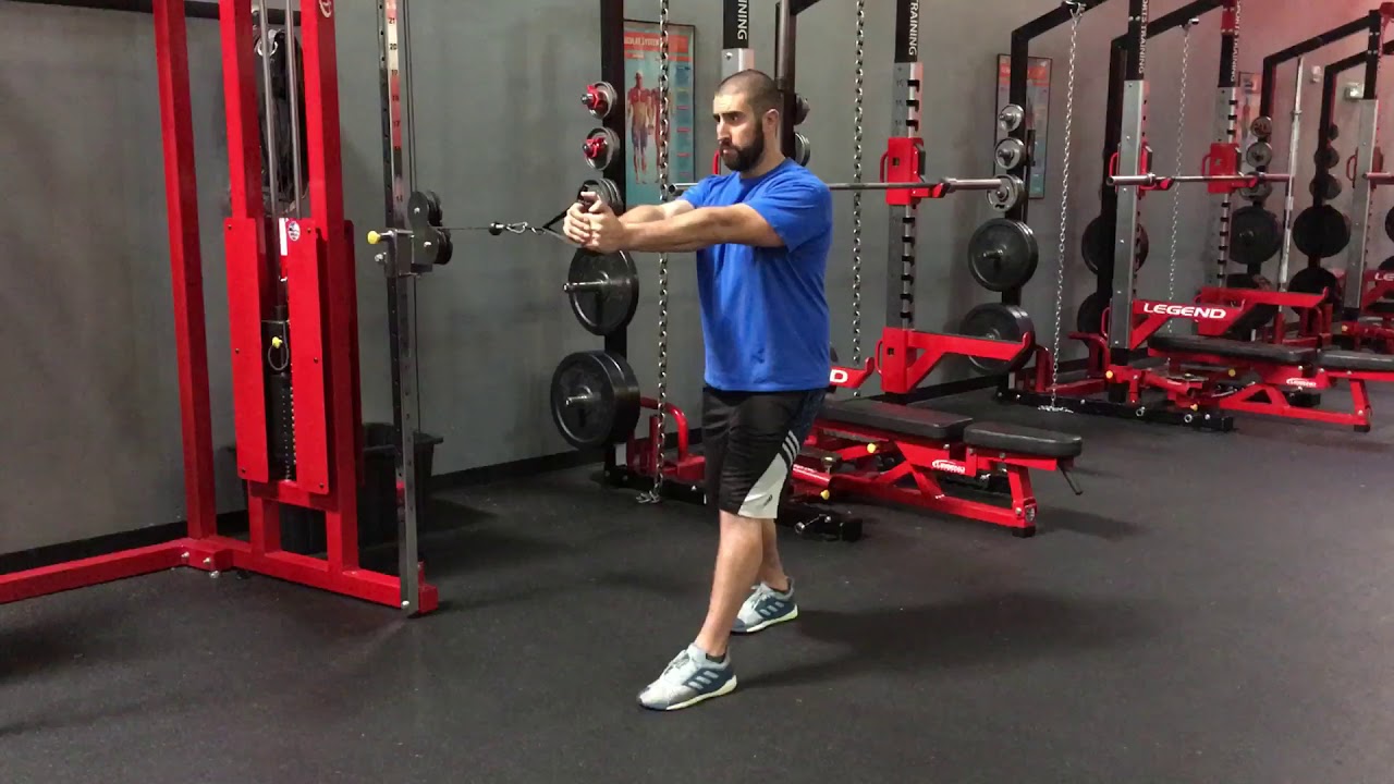 Split Stance Cable Pallof Press w/ Final Rep Hold - YouTube