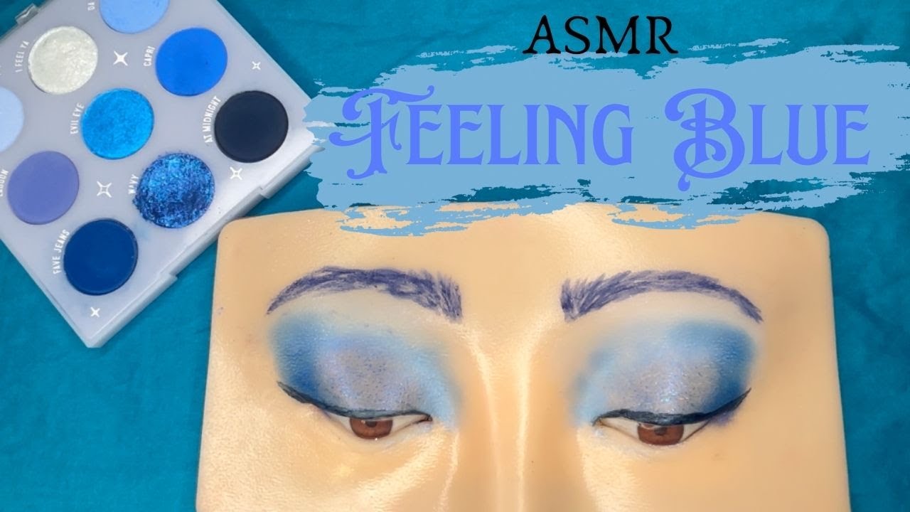 *ASMR* Feeling Blue 💙 monochrome makeup! - YouTube
