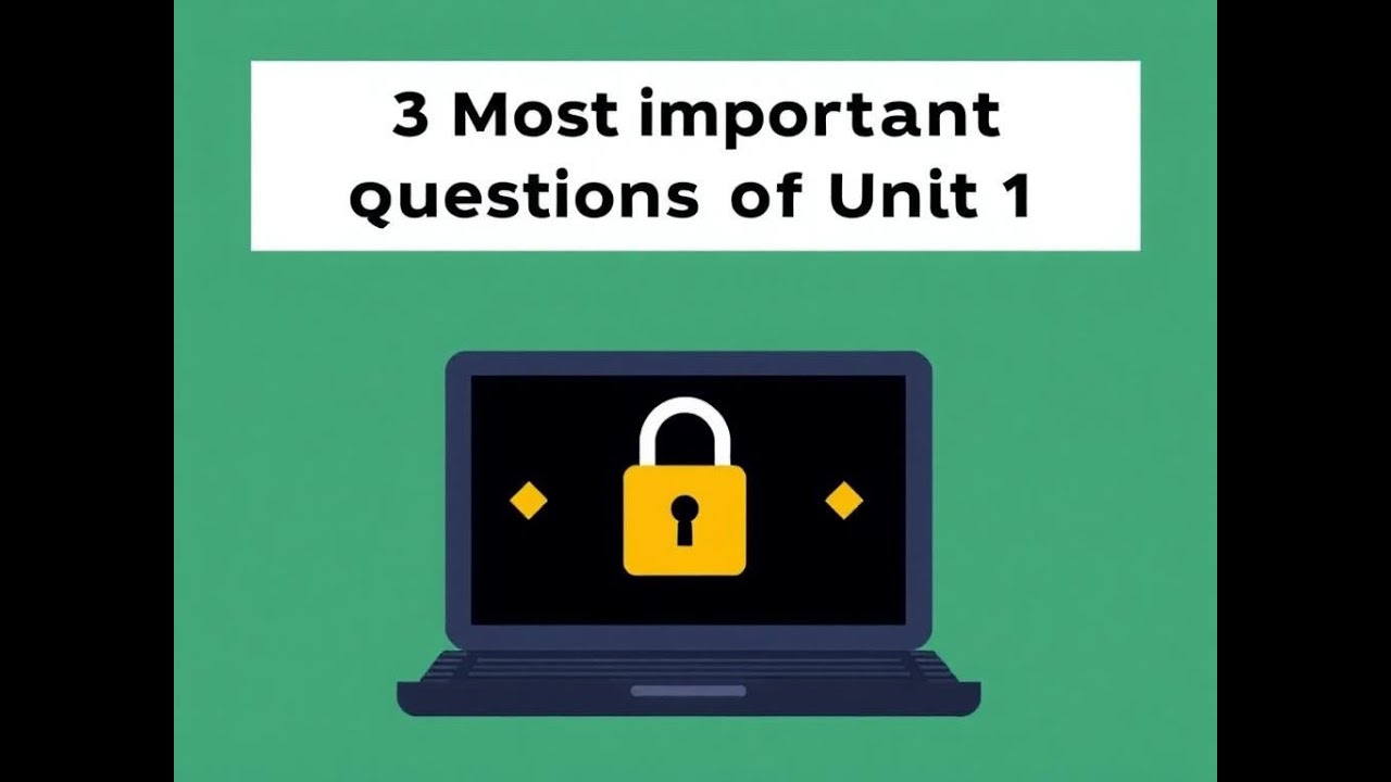 3 Most Important Questions of Unit 1 | Information Security Exam Prep ...