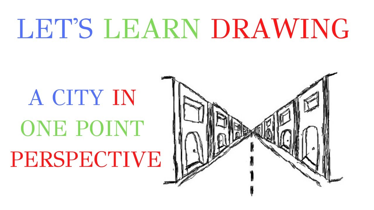 LET'S LEARN DRAWING | A CITY | ONE POINT PERSPECTIVE - YouTube