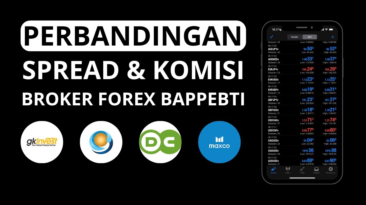 Perbandingan Spread & Komisi Broker Forex Bappebti GK Invest VS MRG Mega Berjangka VS DCFX VS ...