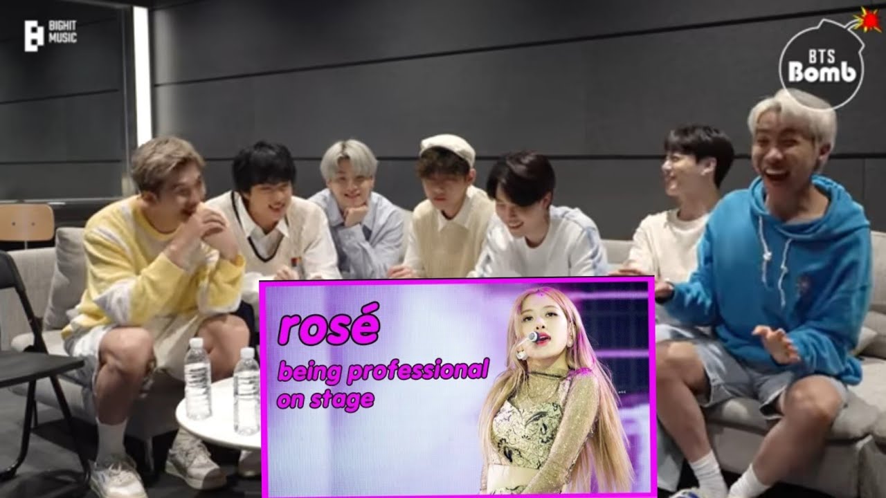 BTS Reaction to Rosé Being Professional on Stage for 5 Minutes Straight ...