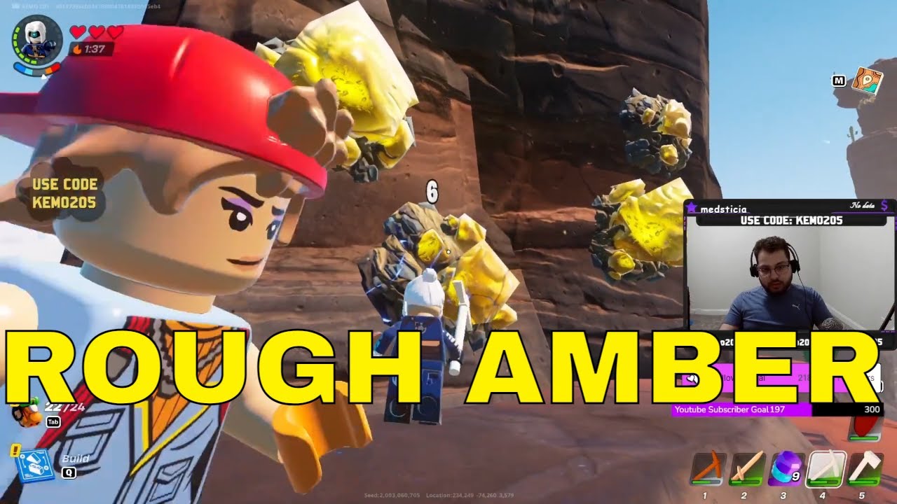 HOW TO FIND AND GET ROUGH AMBER IN FORTNITE LEGO | FORTNITE LEGO - YouTube