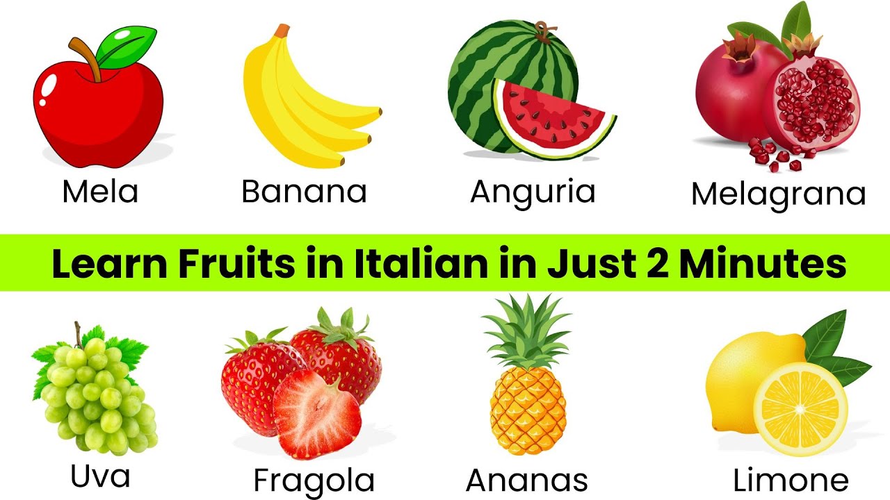 🍋 Learn 16 Italian Fruits in 2 Minutes | Italian Vocabulary for ...