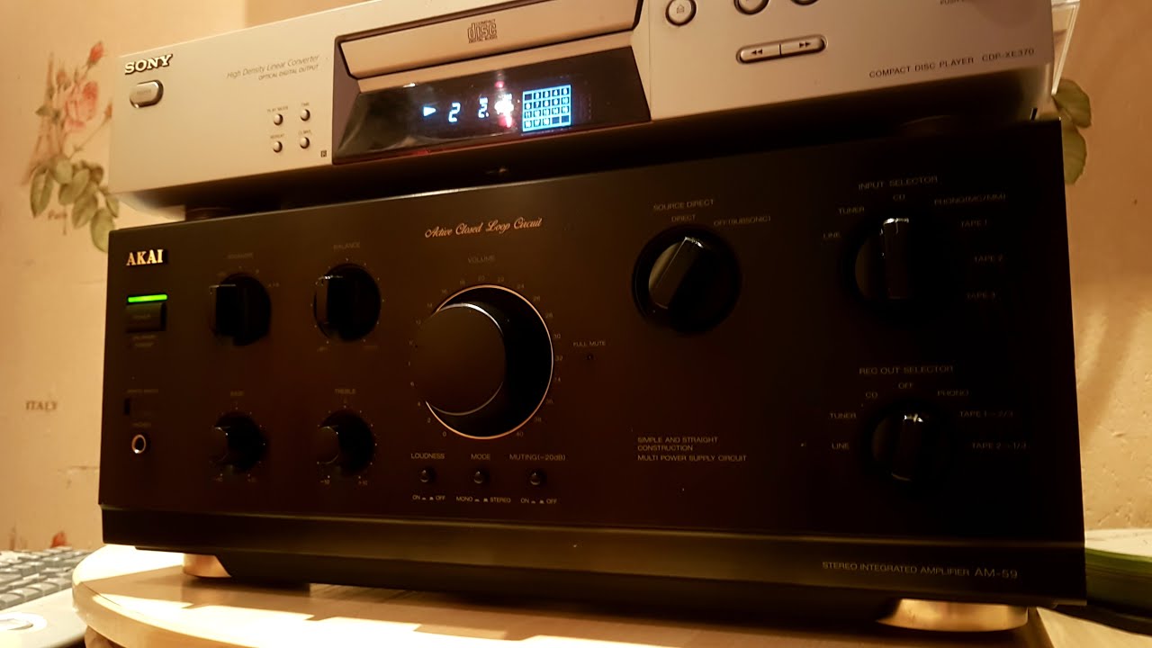 Akai AM-59 + Radiotehnika 35AС1 - YouTube