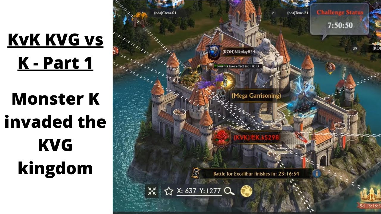 KvK K vs KVG - Monster K invaded KVG kingdom - part 1 | King of Avalon ...